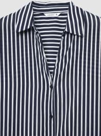 Chemise oversize à rayures effet lin Var bleu foncé - Achetez en ligne ...