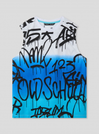 Débardeur en filet imprimé style graffiti Blanc optique - Achetez en ...