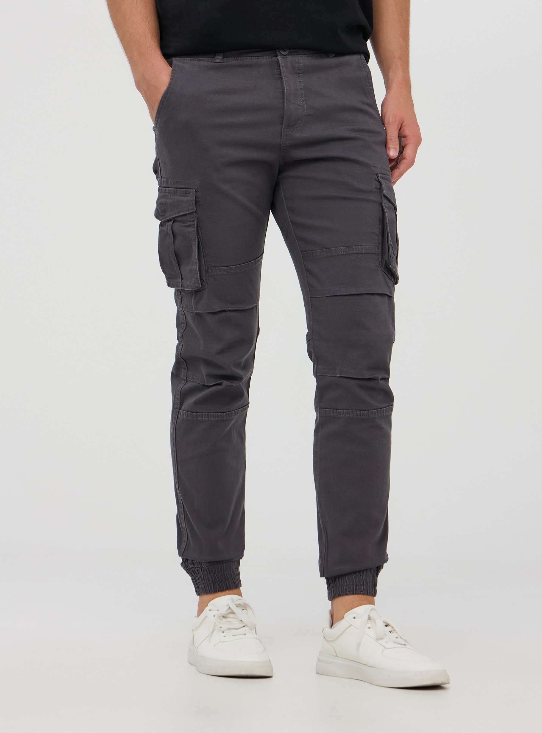 Skinny cargo kalhoty v barvě Šedá Gun Metal online | Terranova