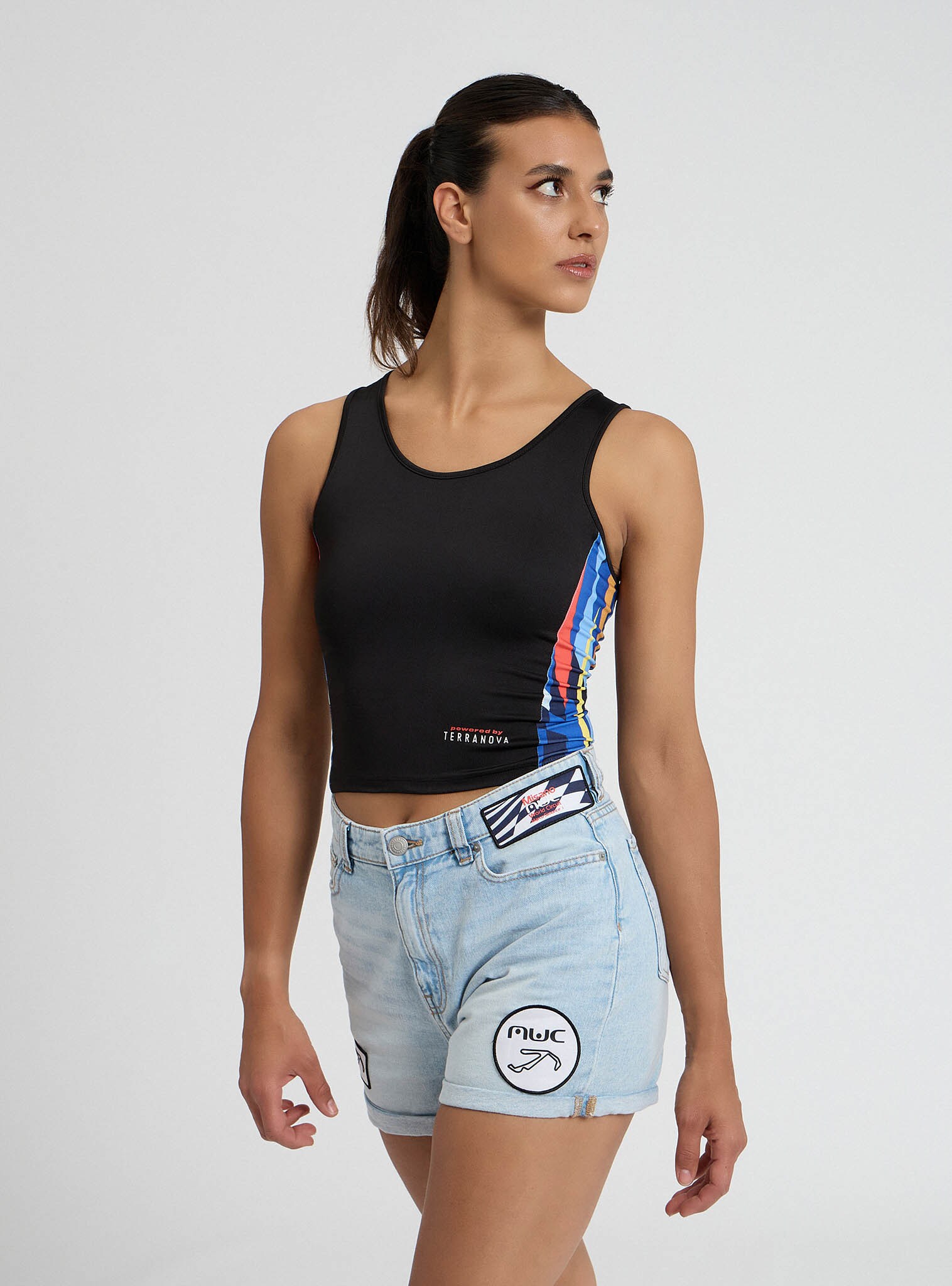 Light blue denim MWC patch denim shorts - Buy Online | Terranova