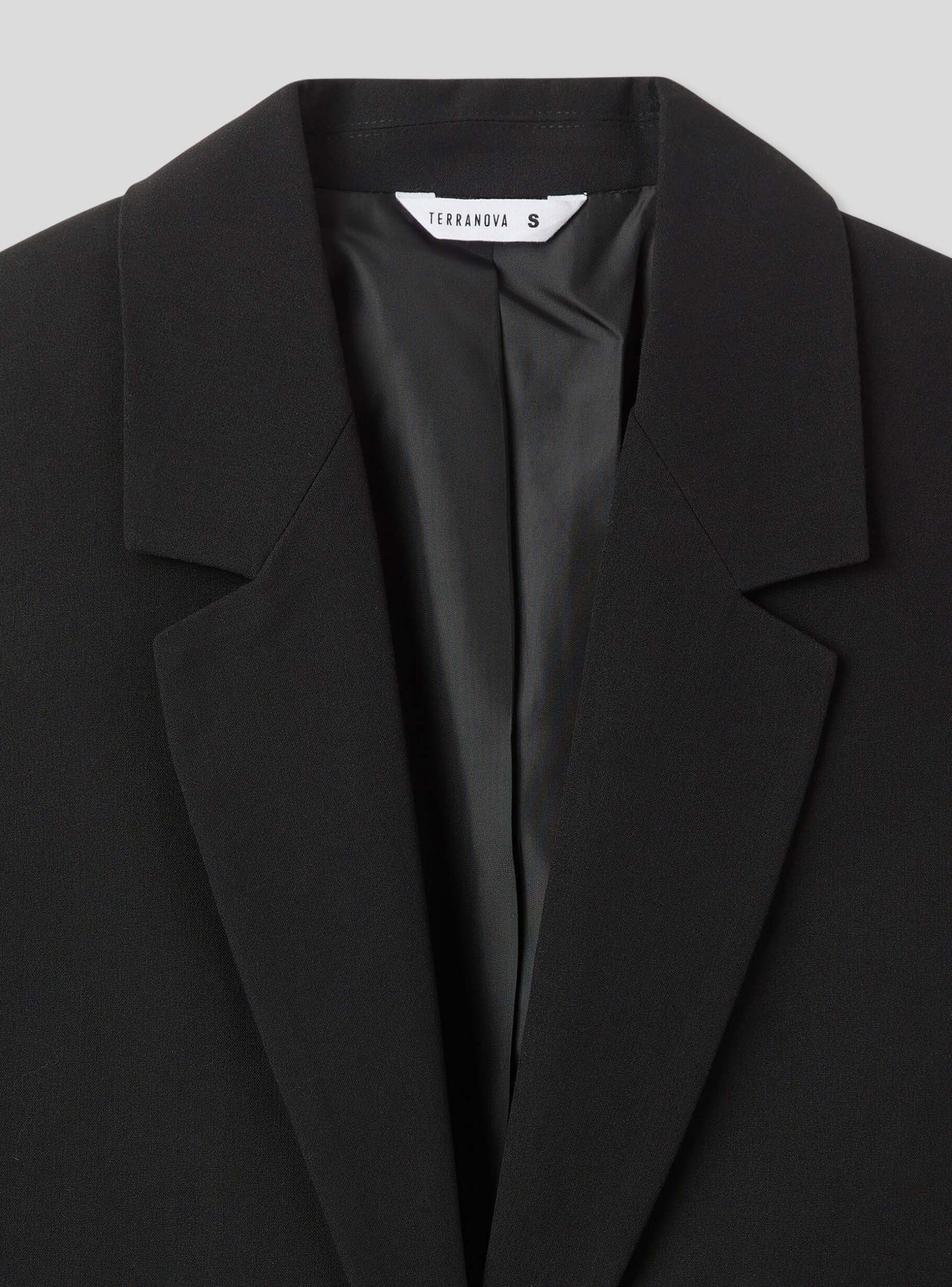 Black Fitted jacket with a plain button - Buy Online | Terranova