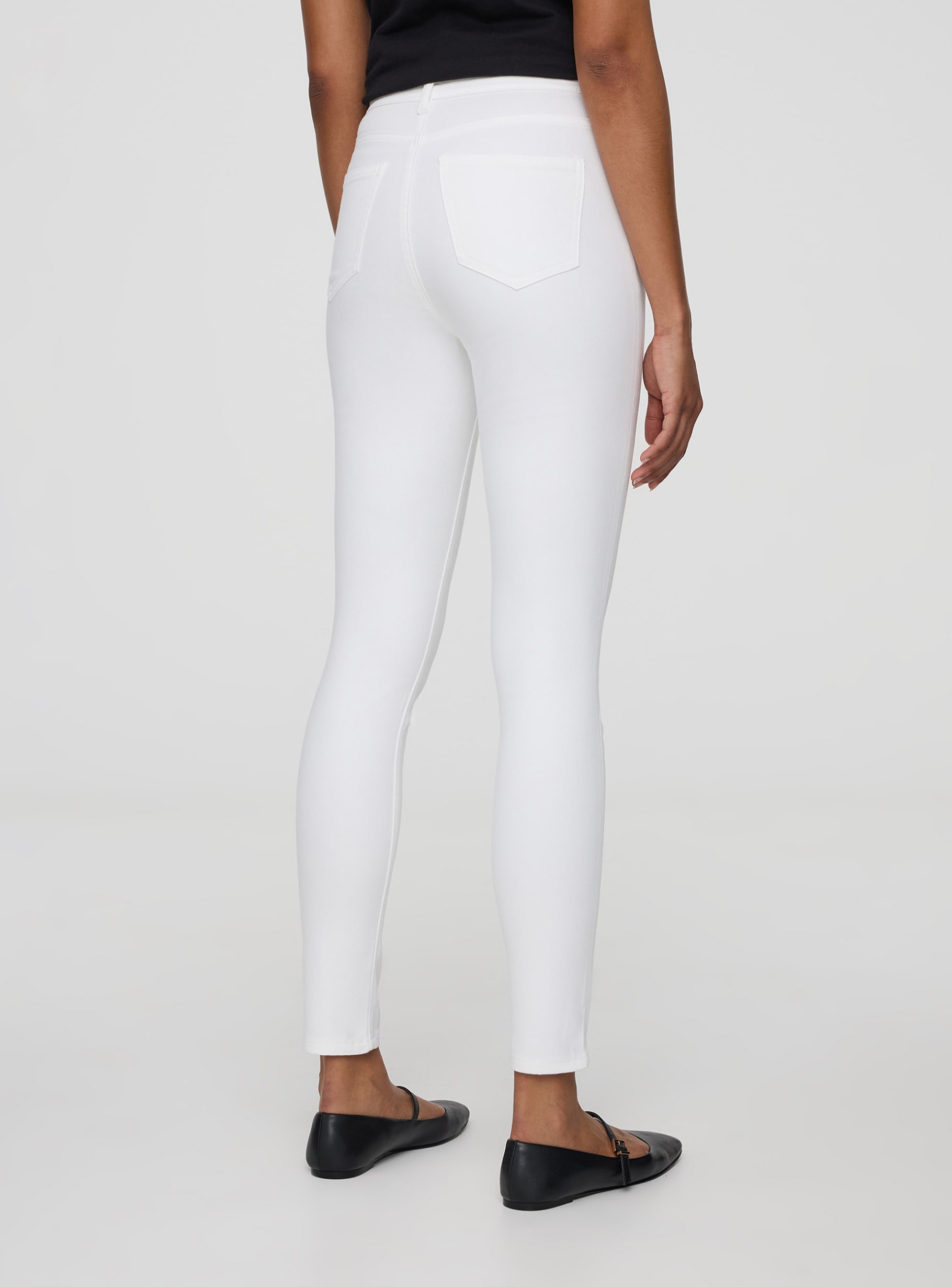 Optical white High waisted plain skinny trousers Buy Online Terranova