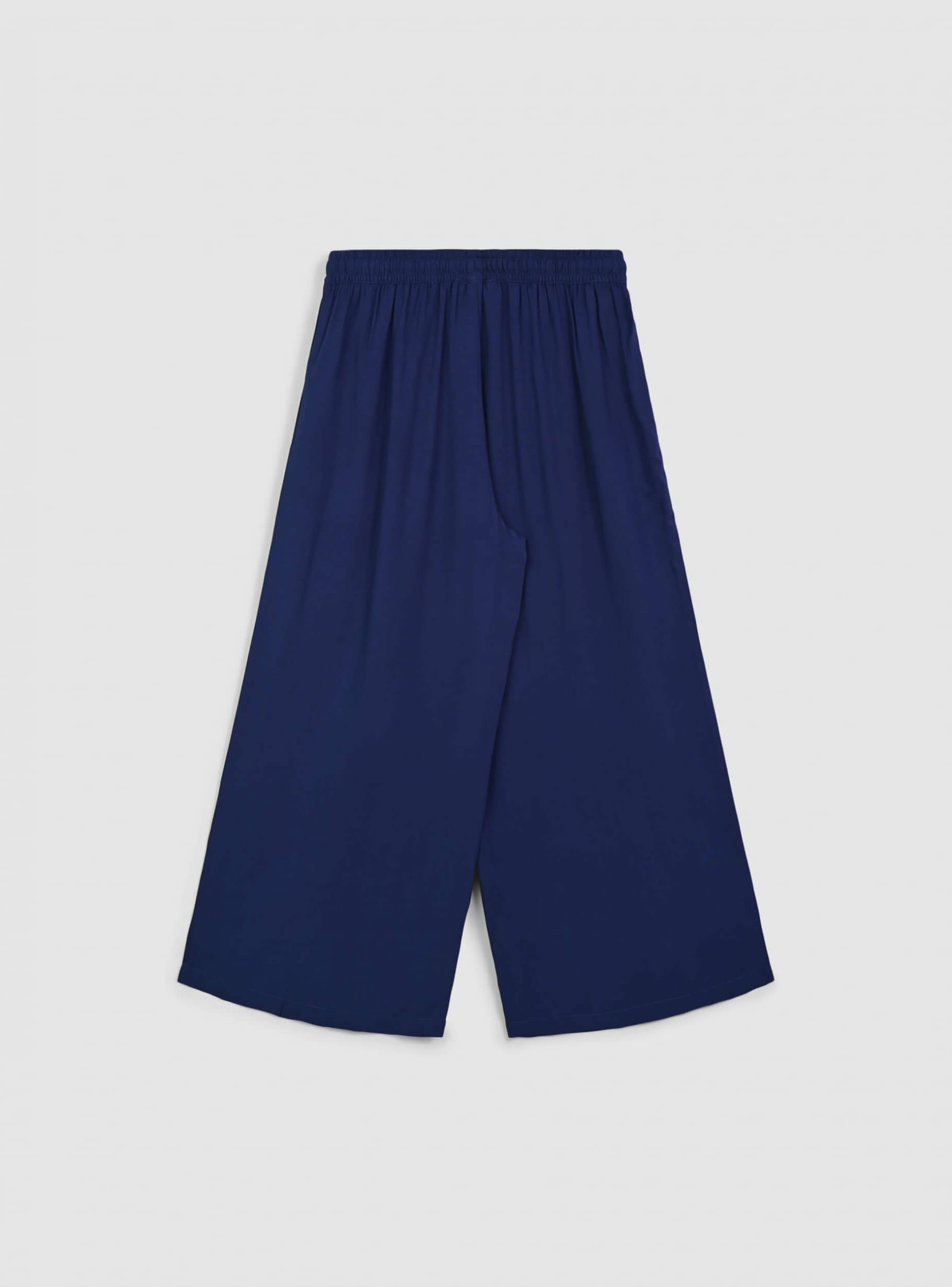 Spodnie palazzo crop z troczkiem Niebieski ciemny - Kup online | Terranova sklep