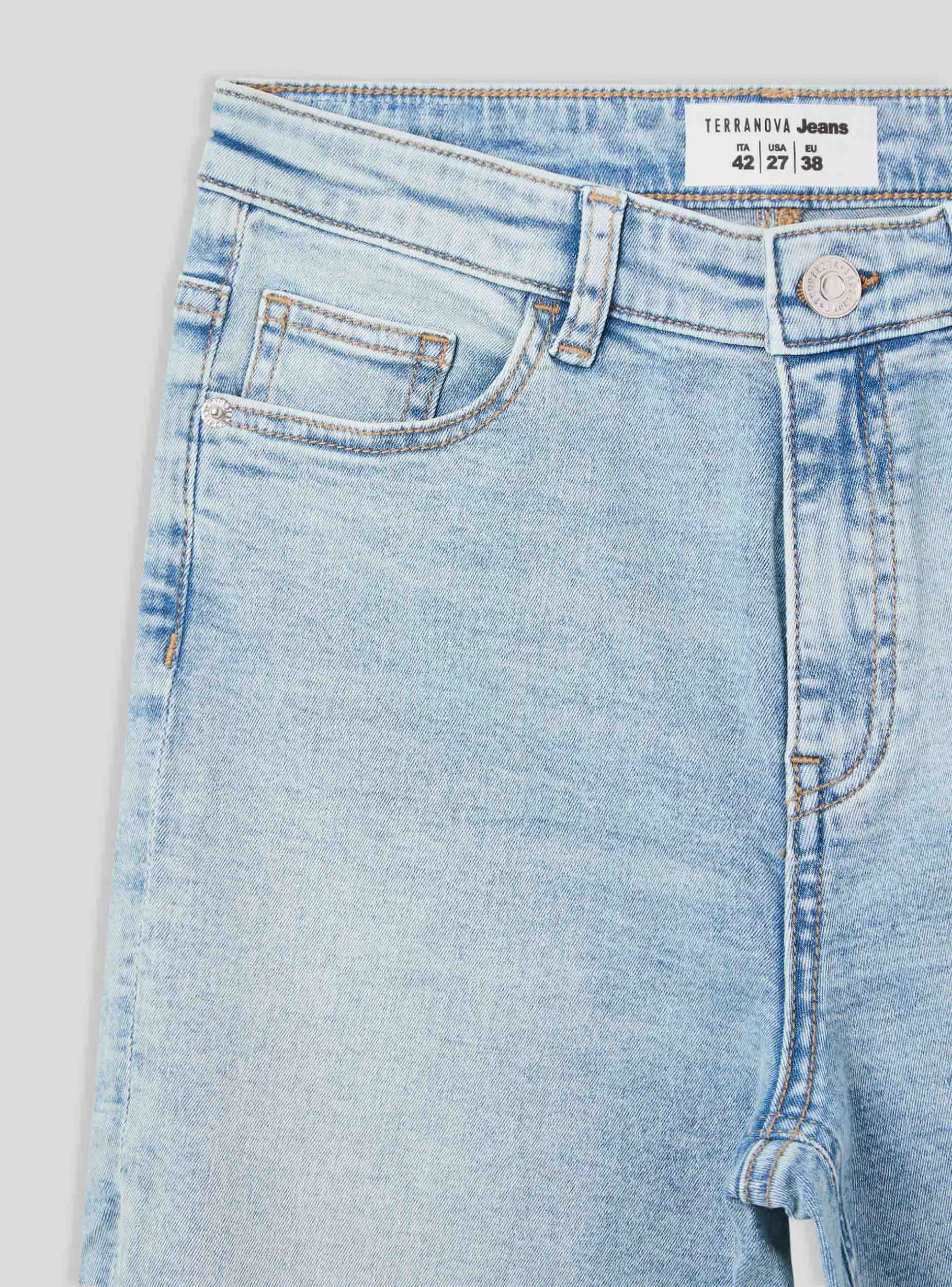 Azul denim claro Jeans skinny de tiro alto con cintura alta | Terranova