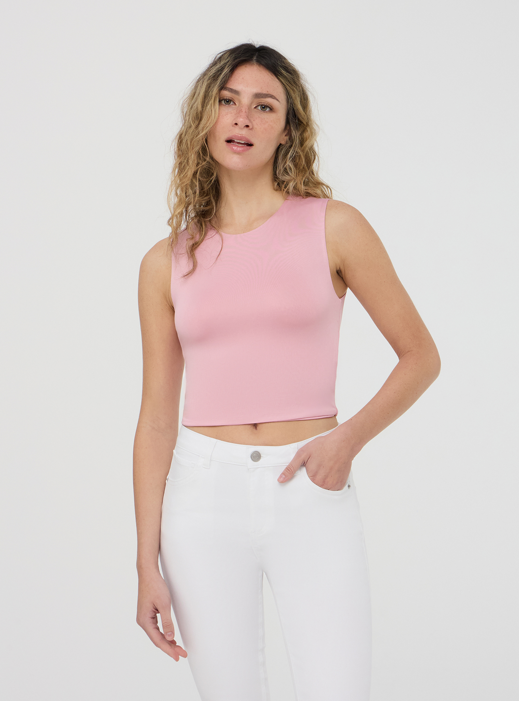Haut élastique uni Rose - Achetez en ligne | Terranova