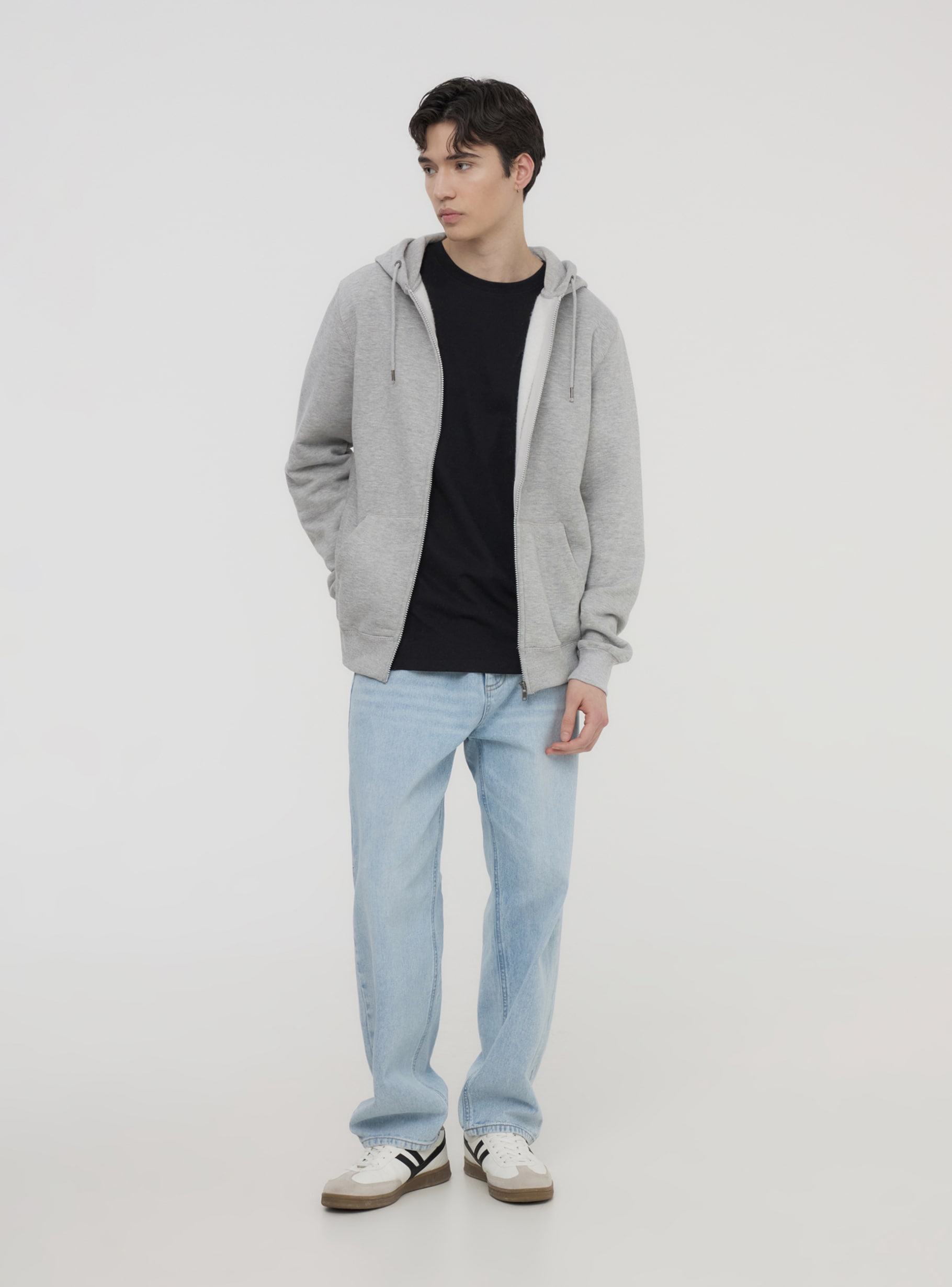 Pack 2 felpe pesanti con cappuccio e zip Var grigio chiaro melange ...