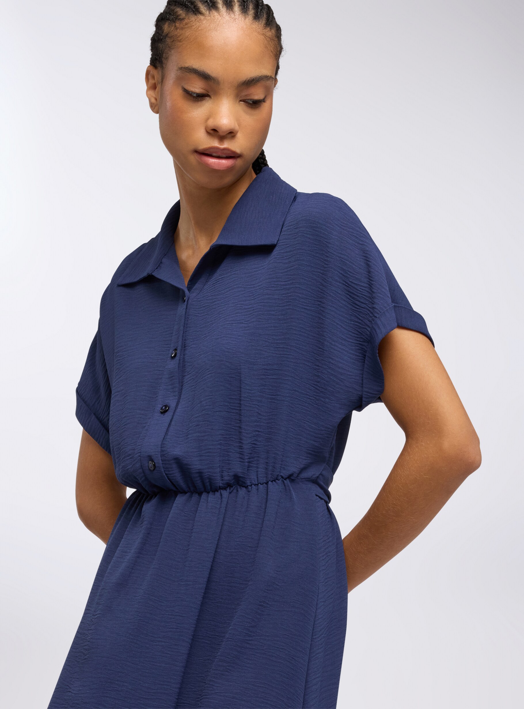 Robe chemisier avec ceinture Bleu foncé - Achetez en ligne | Terranova