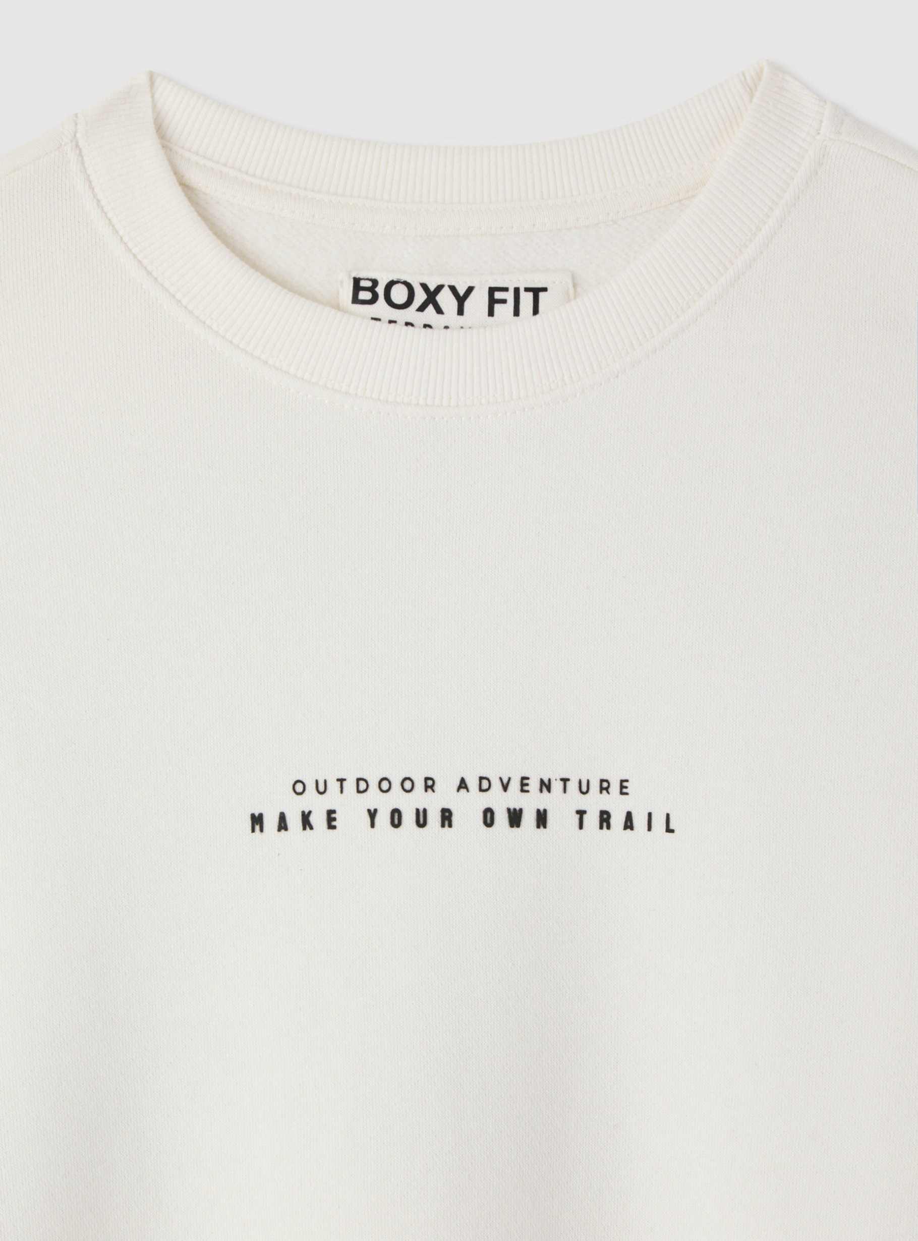 Bijela vuna Duks širokog kroja bez kapuljače s natpisom i printom ...