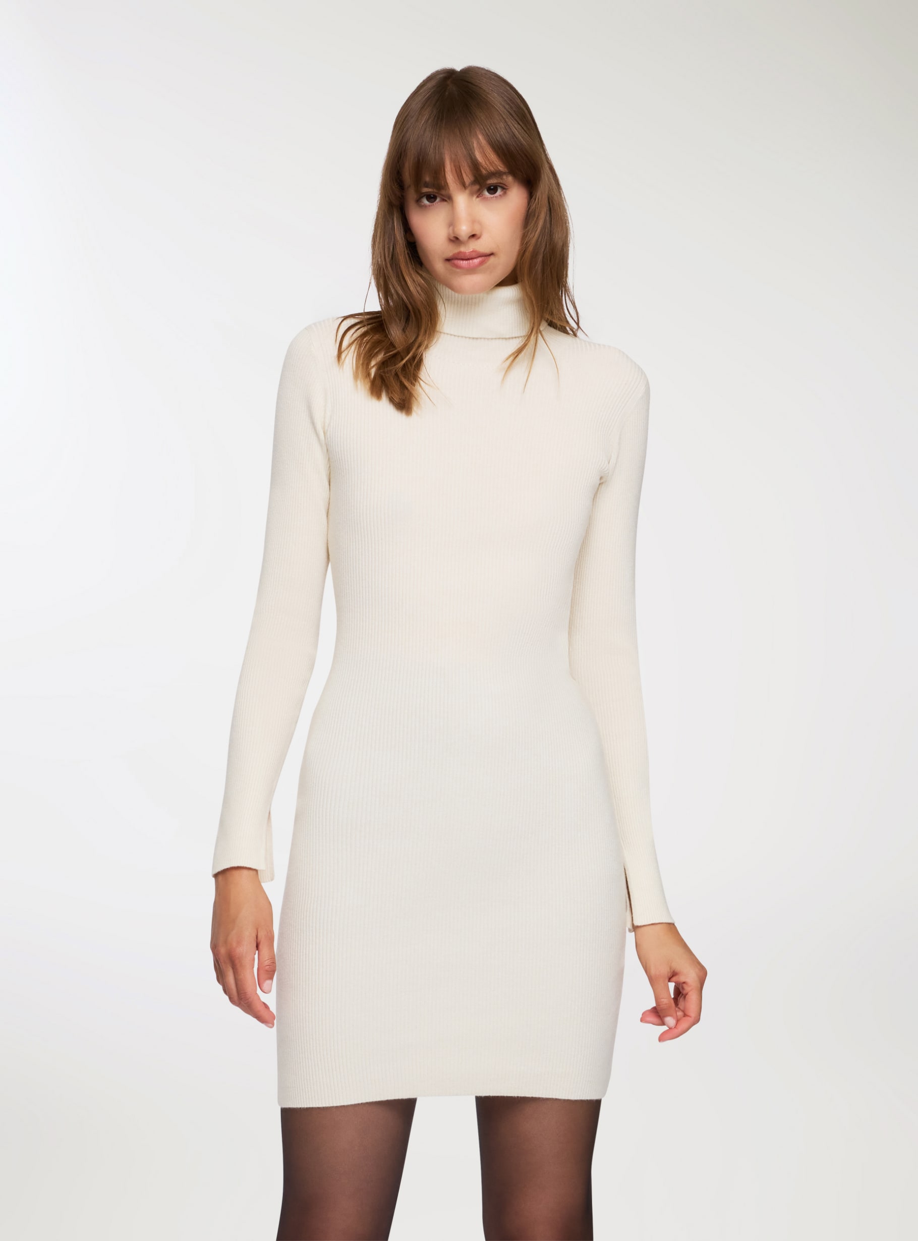 Bela melan Haljina od džerseja sa rolkom | Terranova