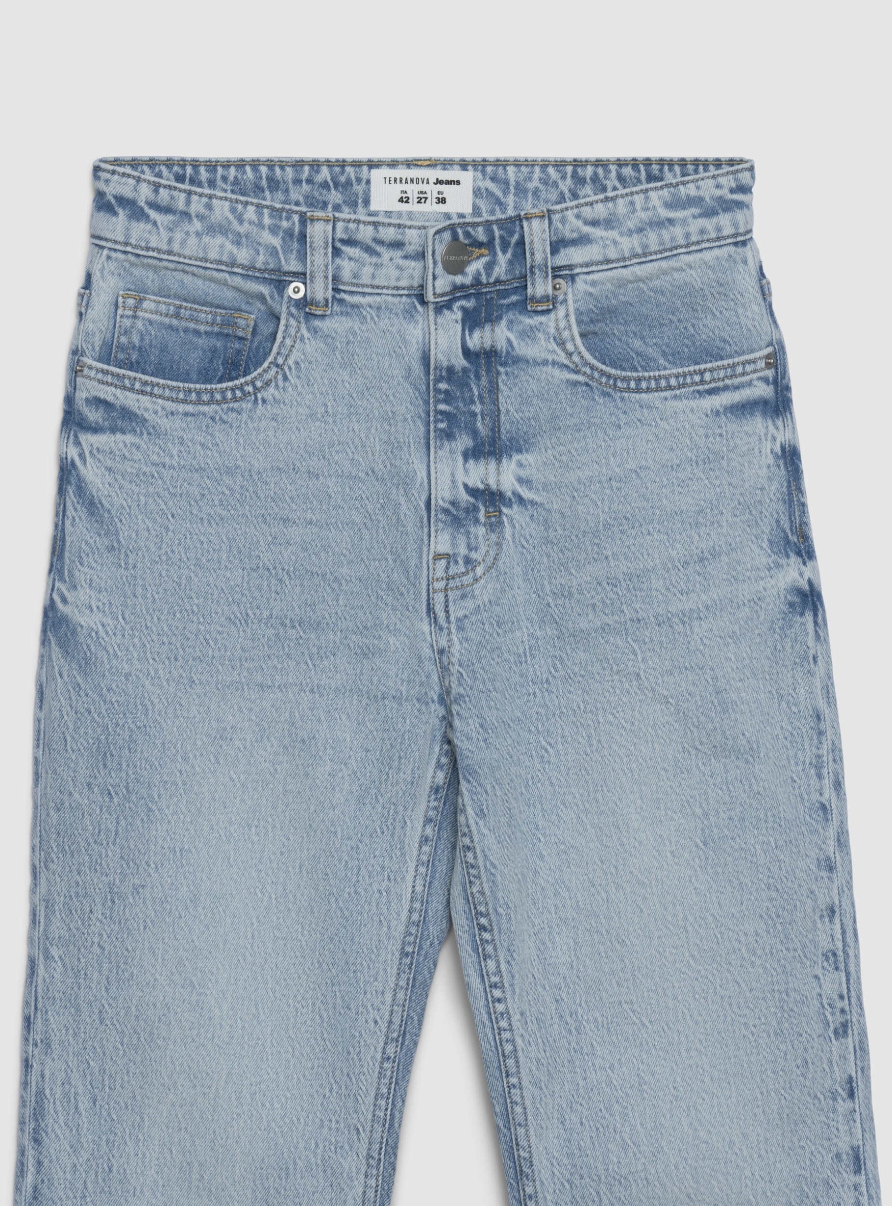 Light blue denim Solid colour bootcut jeans - Buy Online | Terranova