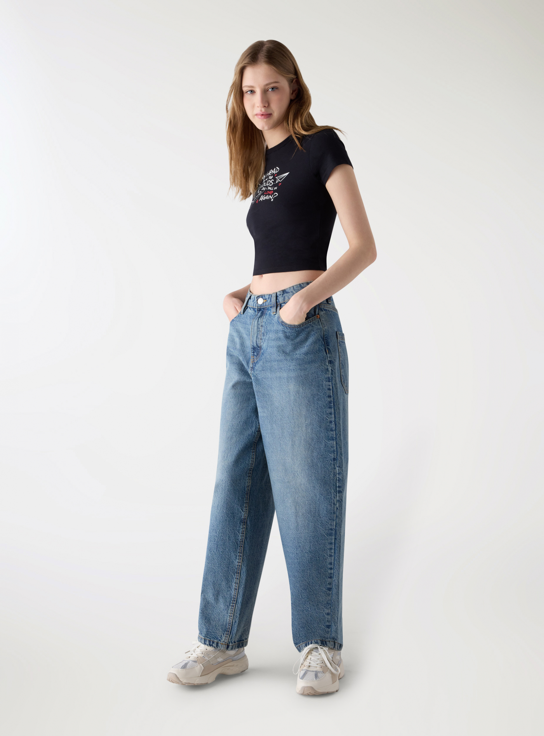 Pantalone Jeans Lungo Tinta Unita Blu denim medio - Acquista Online ...