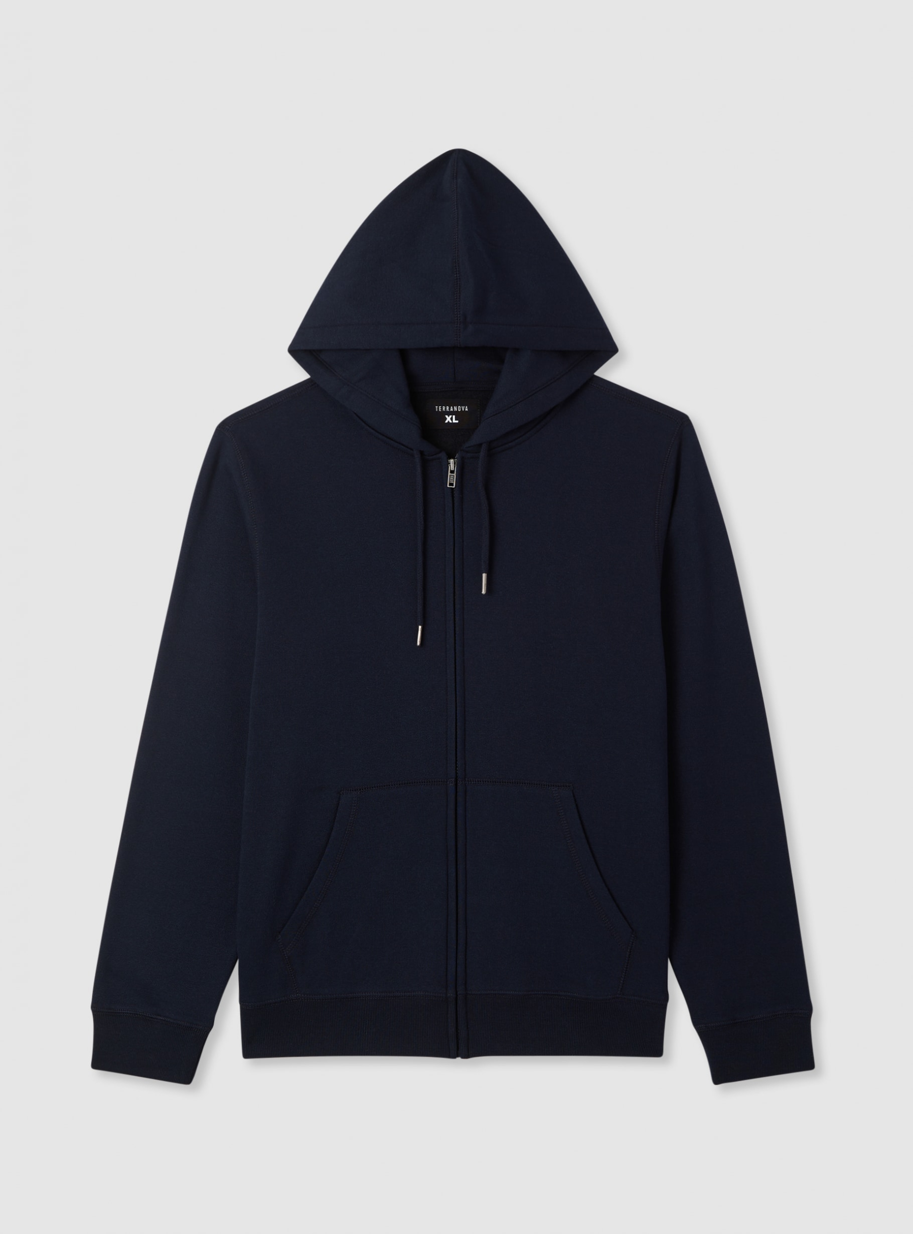 Blue navy Plain zip-up hoodie with hood - Buy Online | Terranova