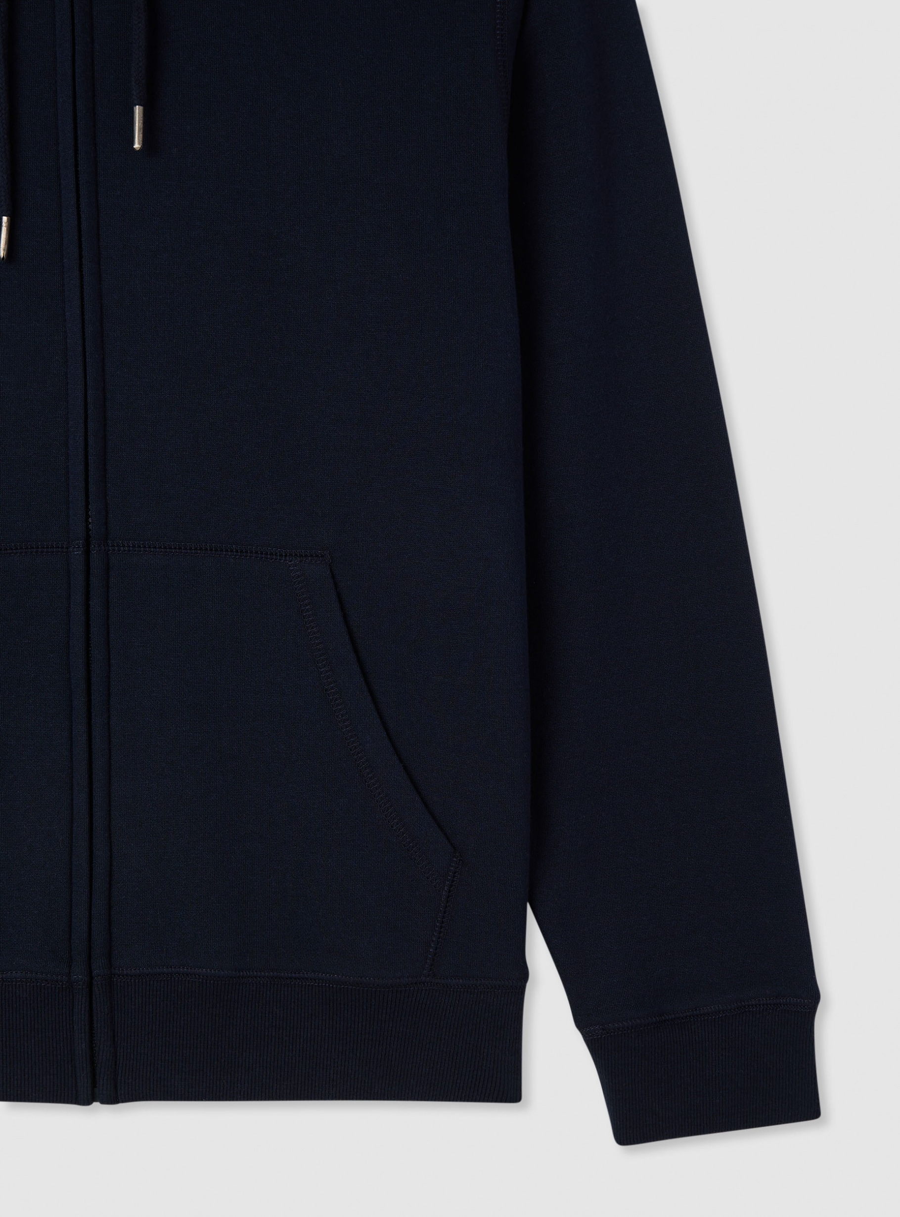 Blue navy Plain zip-up hoodie with hood - Buy Online | Terranova