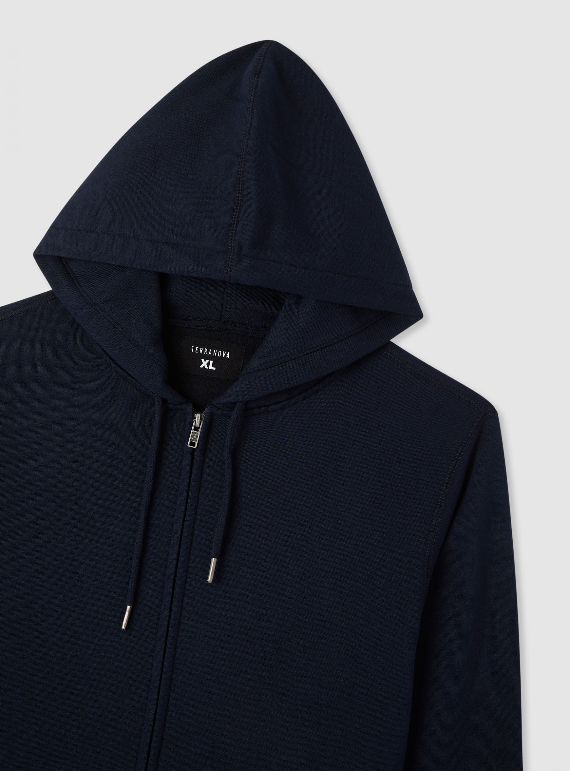 Blue navy Plain zip-up hoodie with hood - Buy Online | Terranova