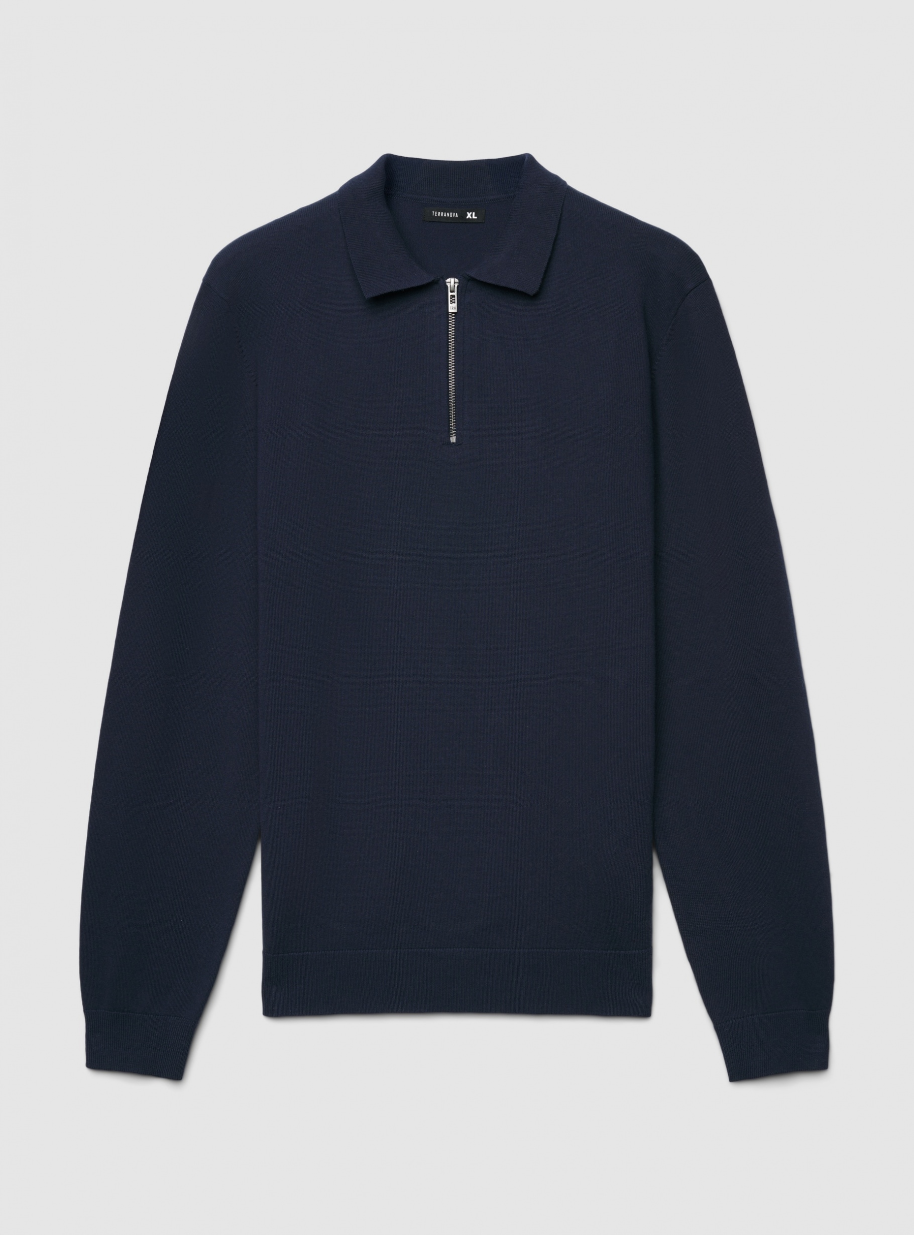 Blue navy Polo shirt with zip - Buy Online | Terranova