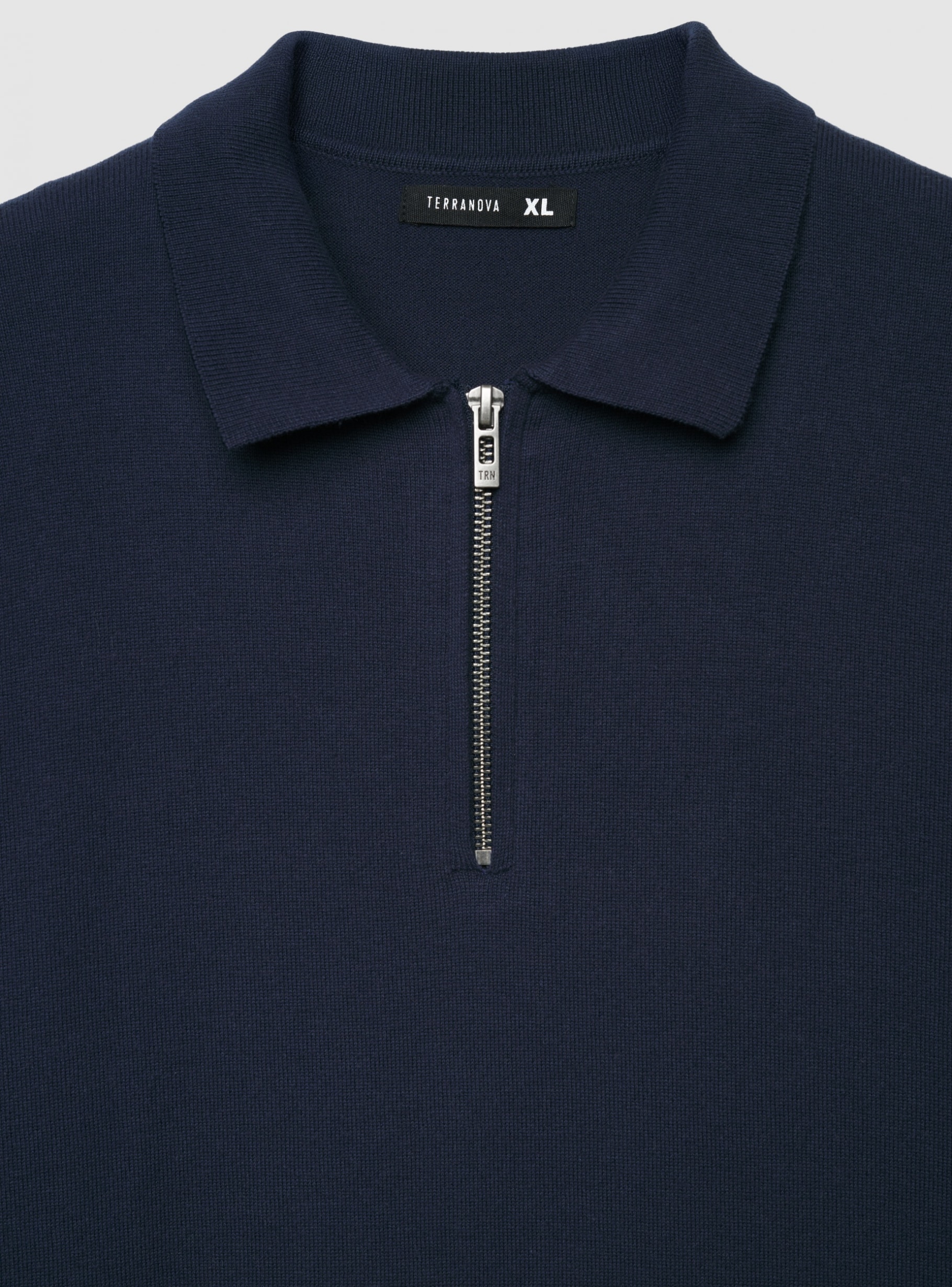 Blue navy Polo shirt with zip - Buy Online | Terranova