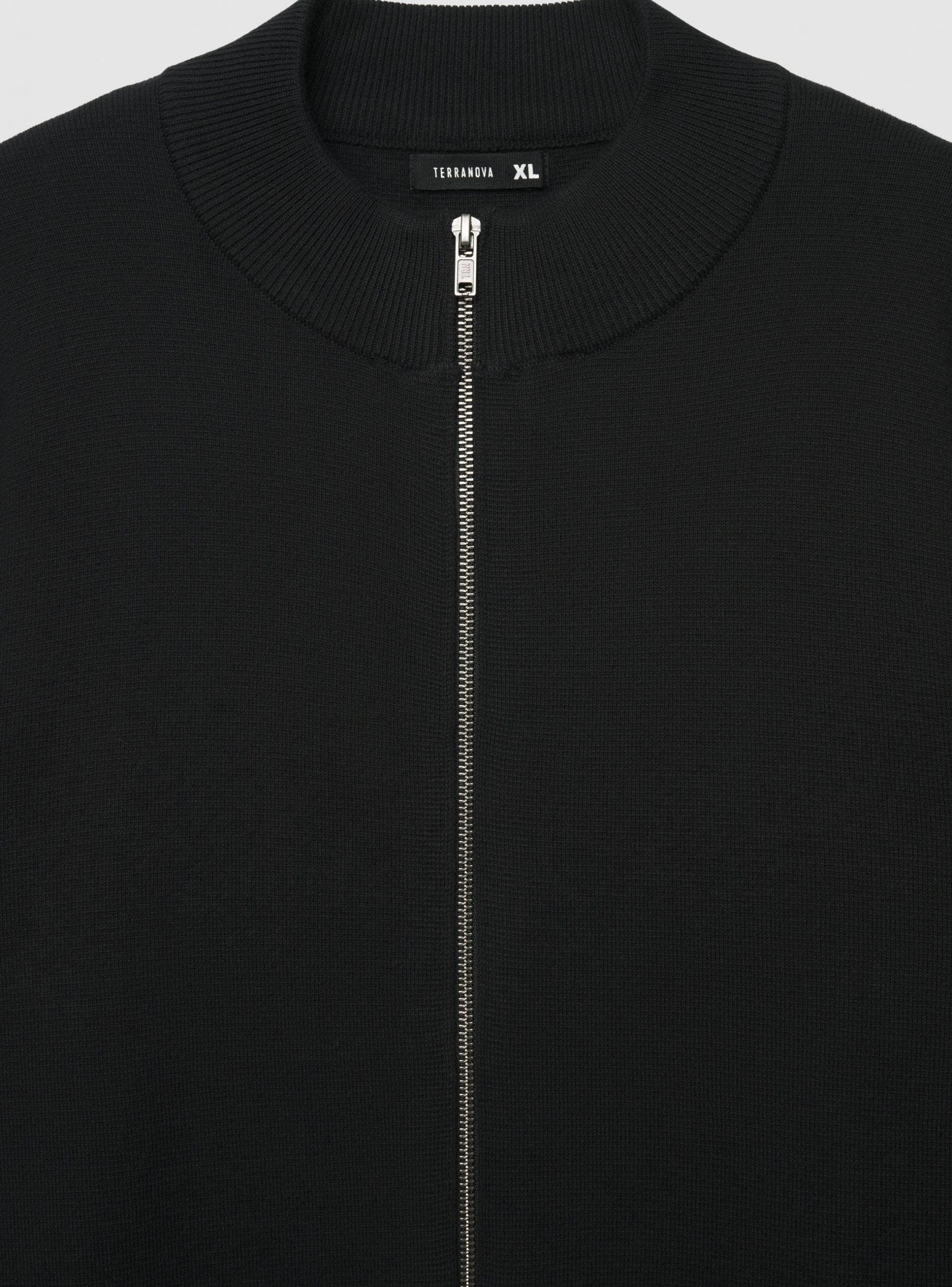 Cardigan con zip a tinta unita Nero - Acquista Online | Terranova