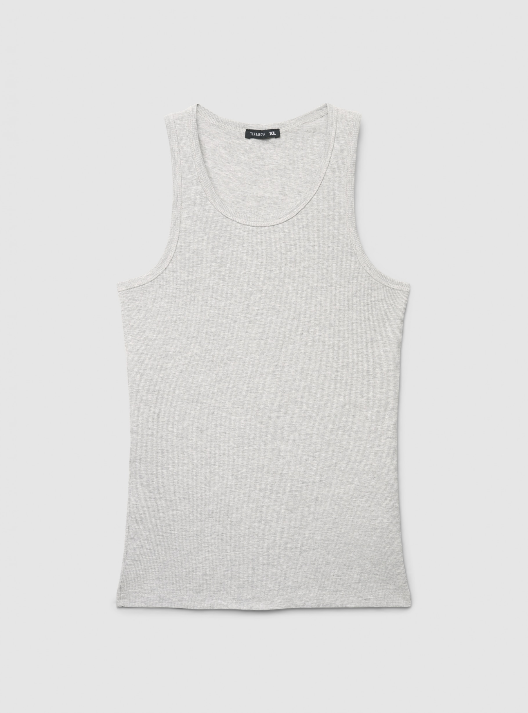 Light grey melange Plain-coloured tank top - Buy Online | Terranova