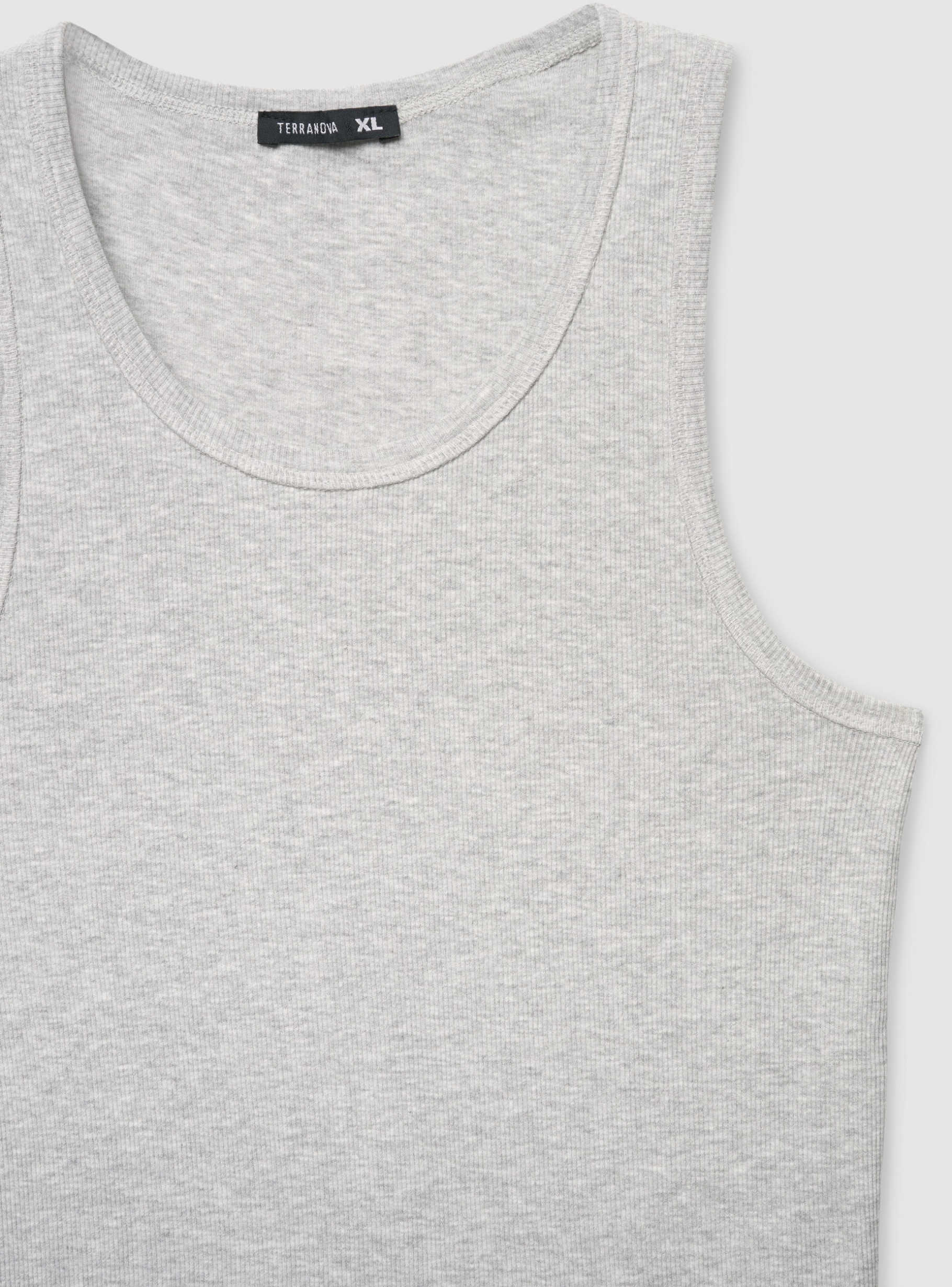 Light grey melange Plain-coloured tank top - Buy Online | Terranova