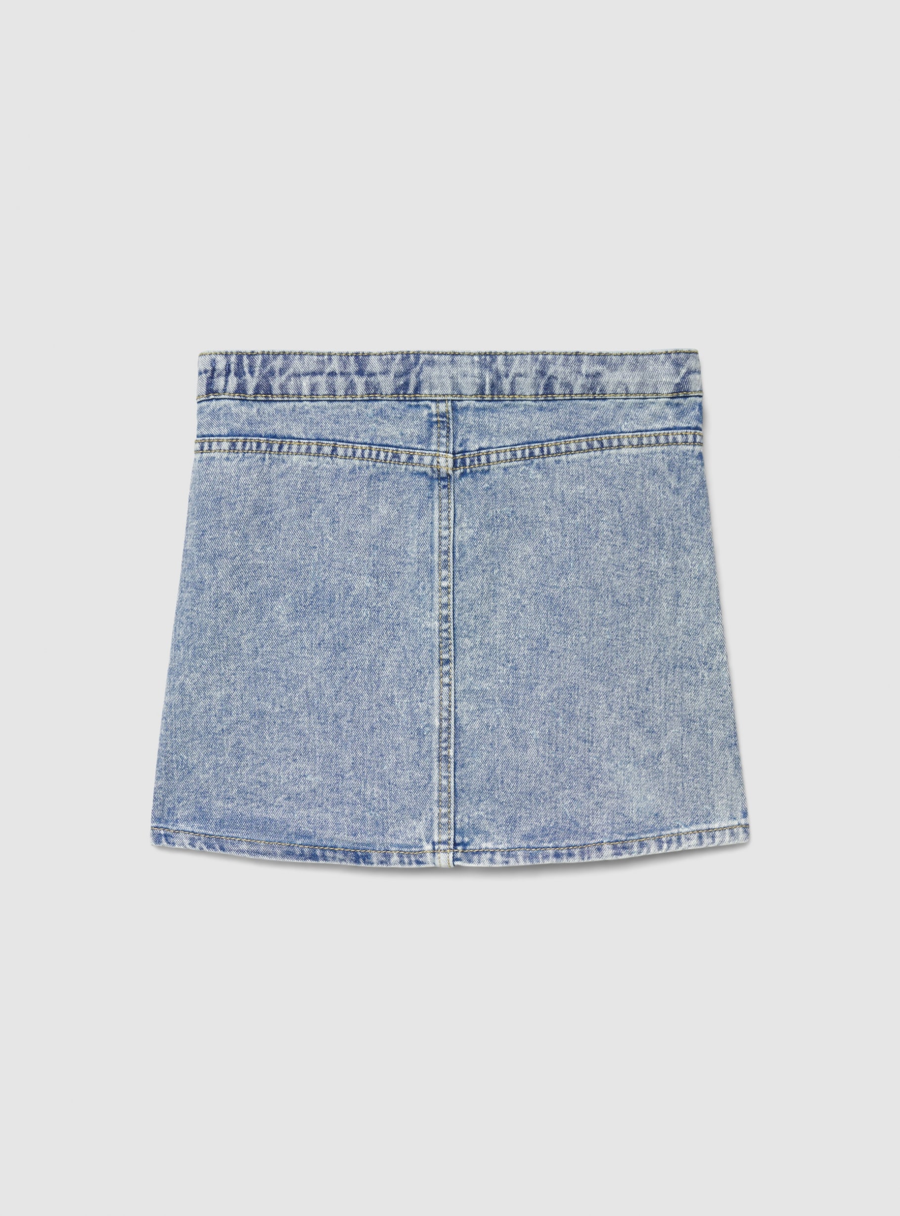 Var light blue denim Skirt with pleats and appliqués - Buy Online ...