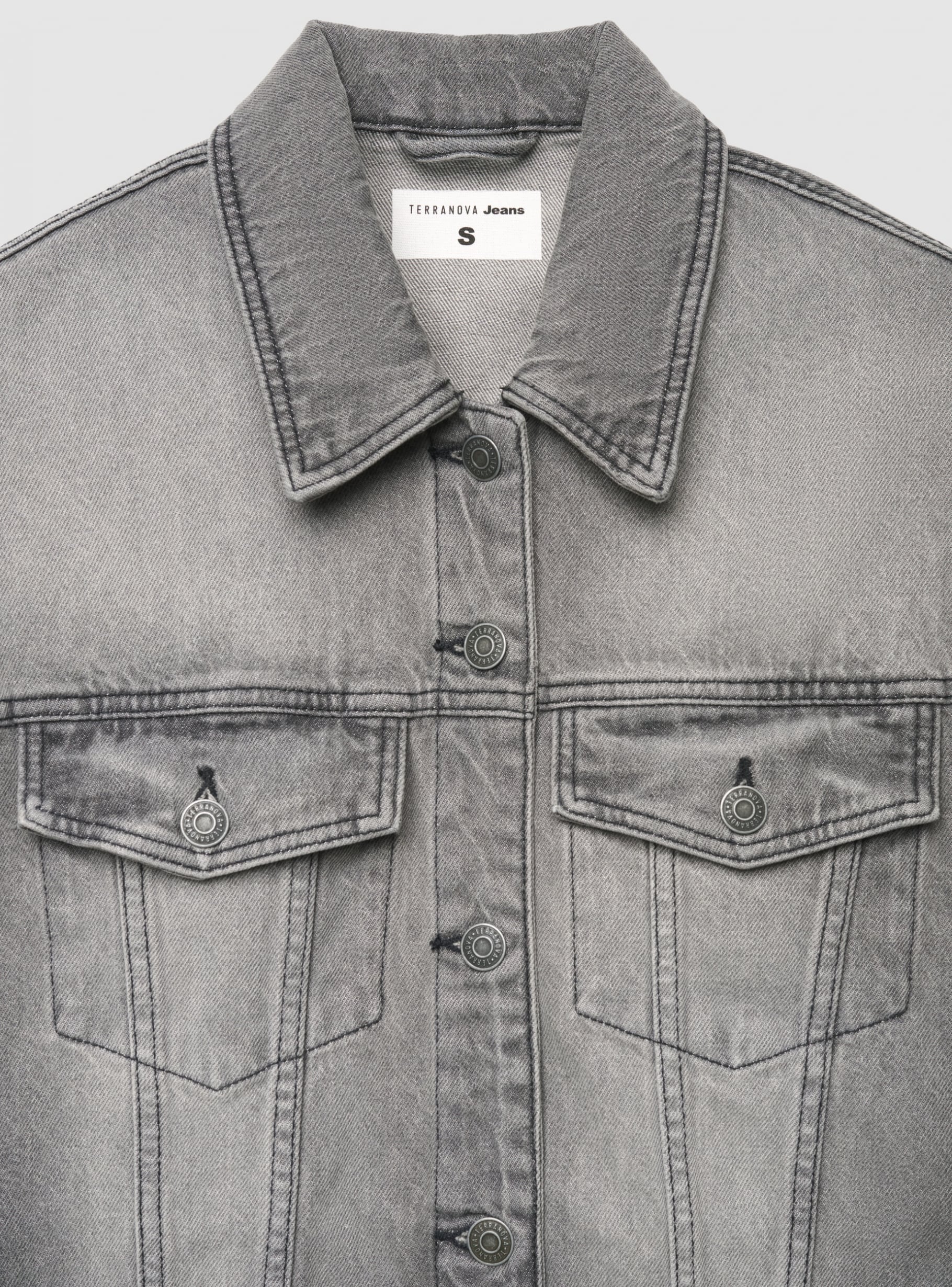 Gris denim Abrigo de un solo color | Terranova