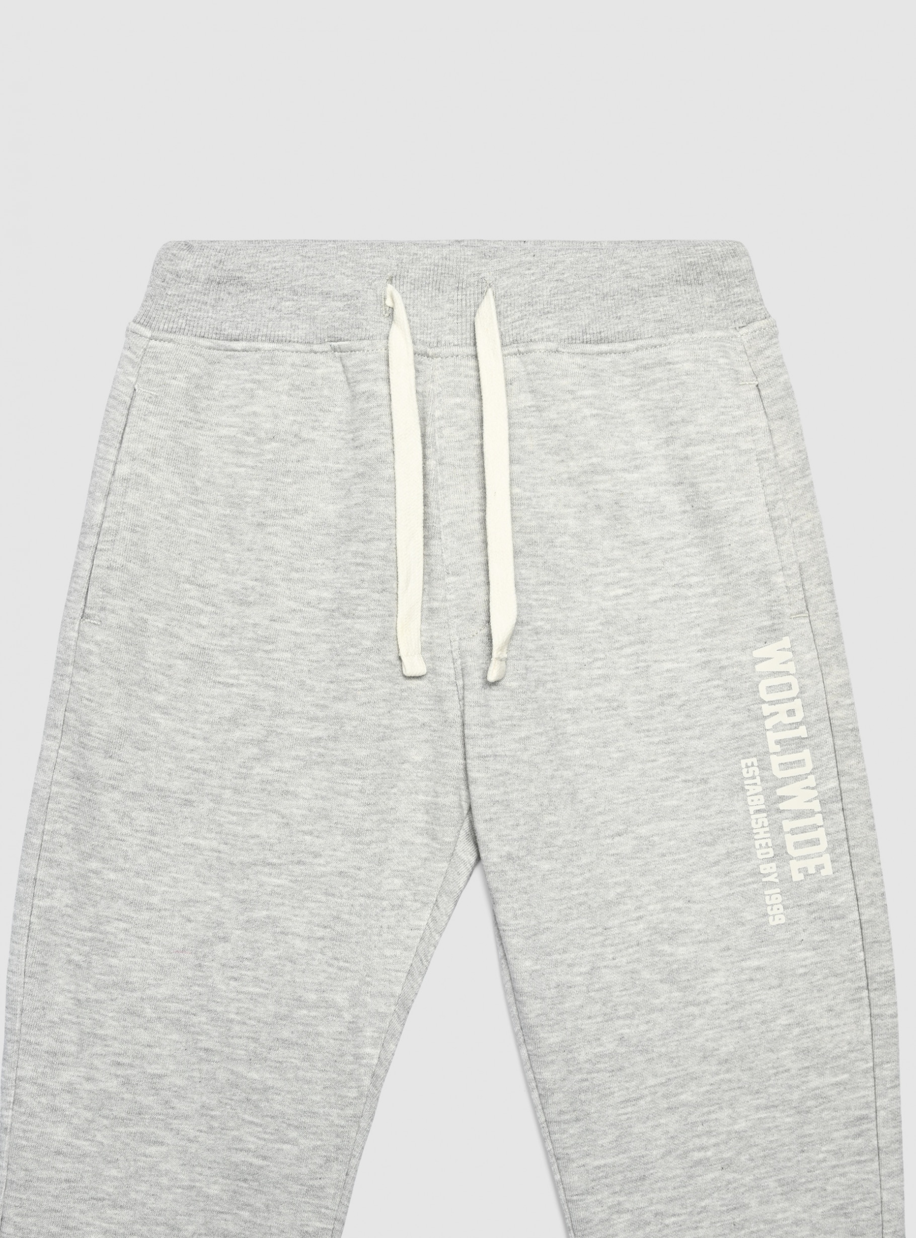 Light grey melange Tracksuit trousers with side print - Buy Online ...