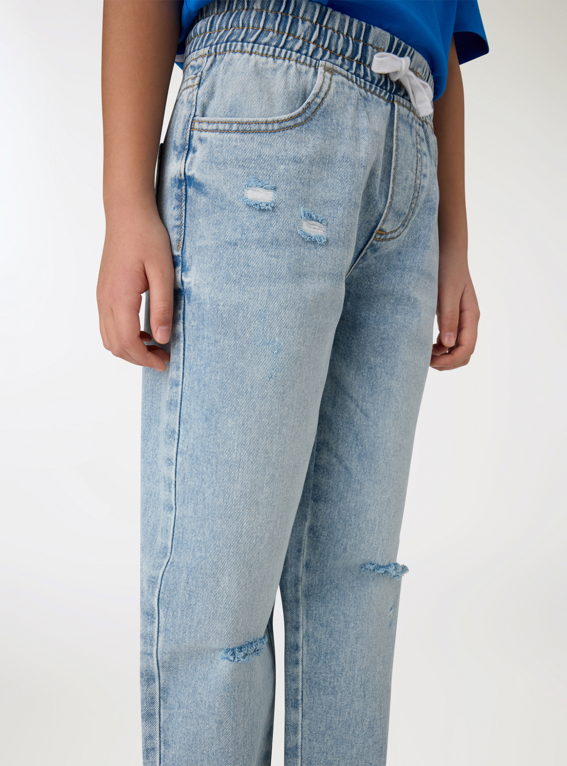 Pantalone Jeans Lungo Tinta Unita Blu denim chiaro - Acquista Online ...