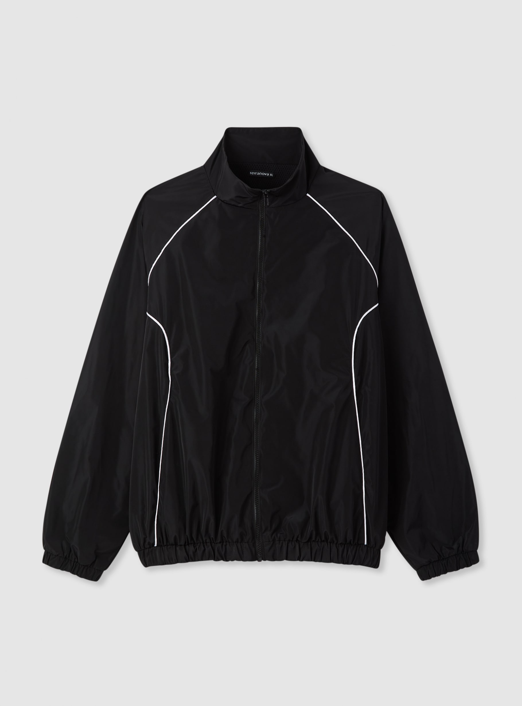 Black Lightweight jacket with zip and contrast trim - Buy Online ...