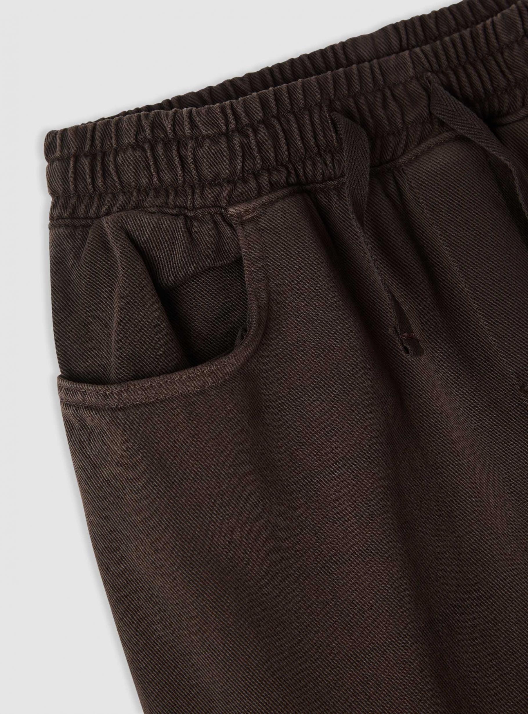 Brown Solid colour drill jogger jeans - Buy Online | Terranova