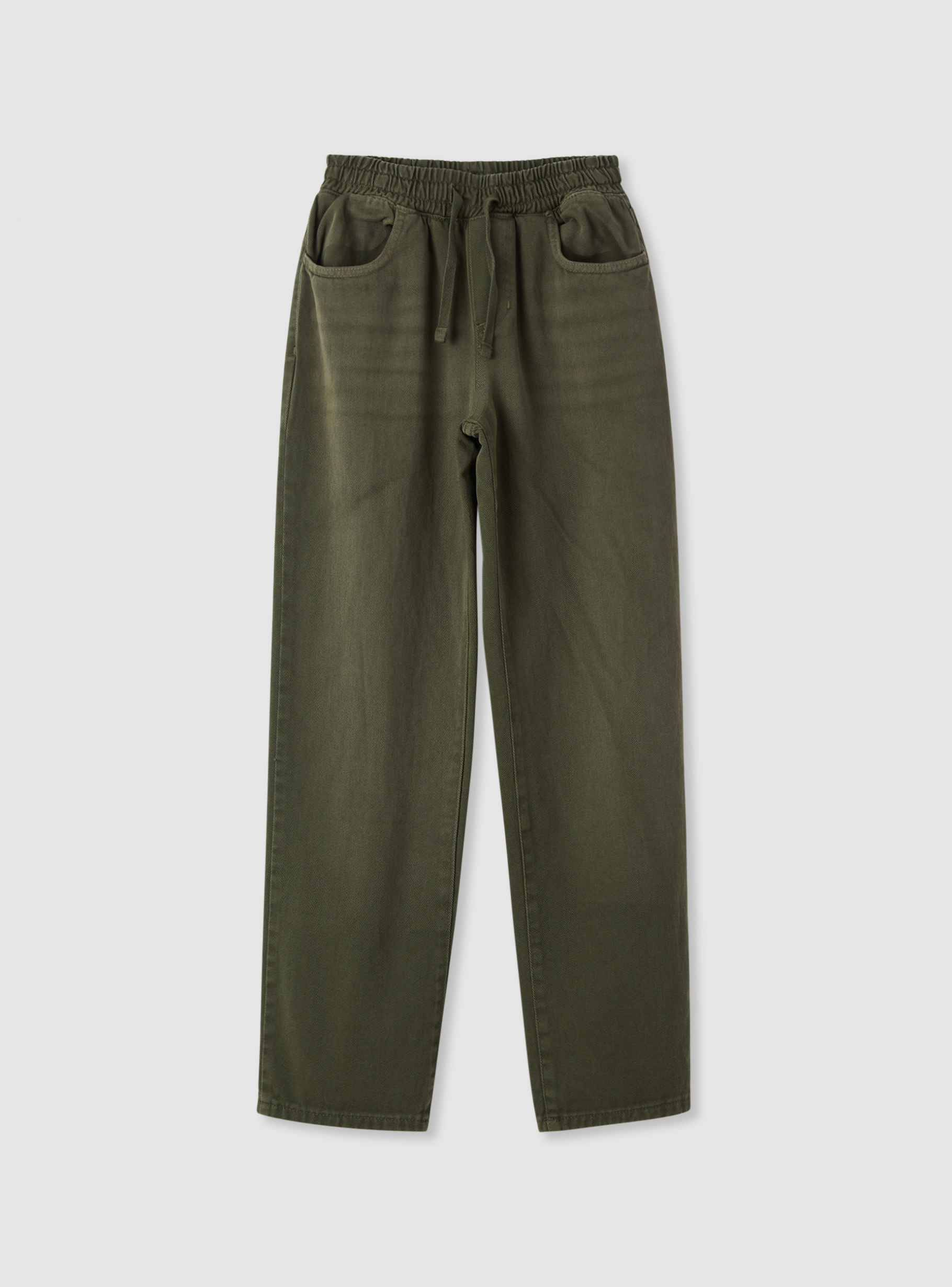 Green Solid colour drill jogger jeans - Buy Online | Terranova