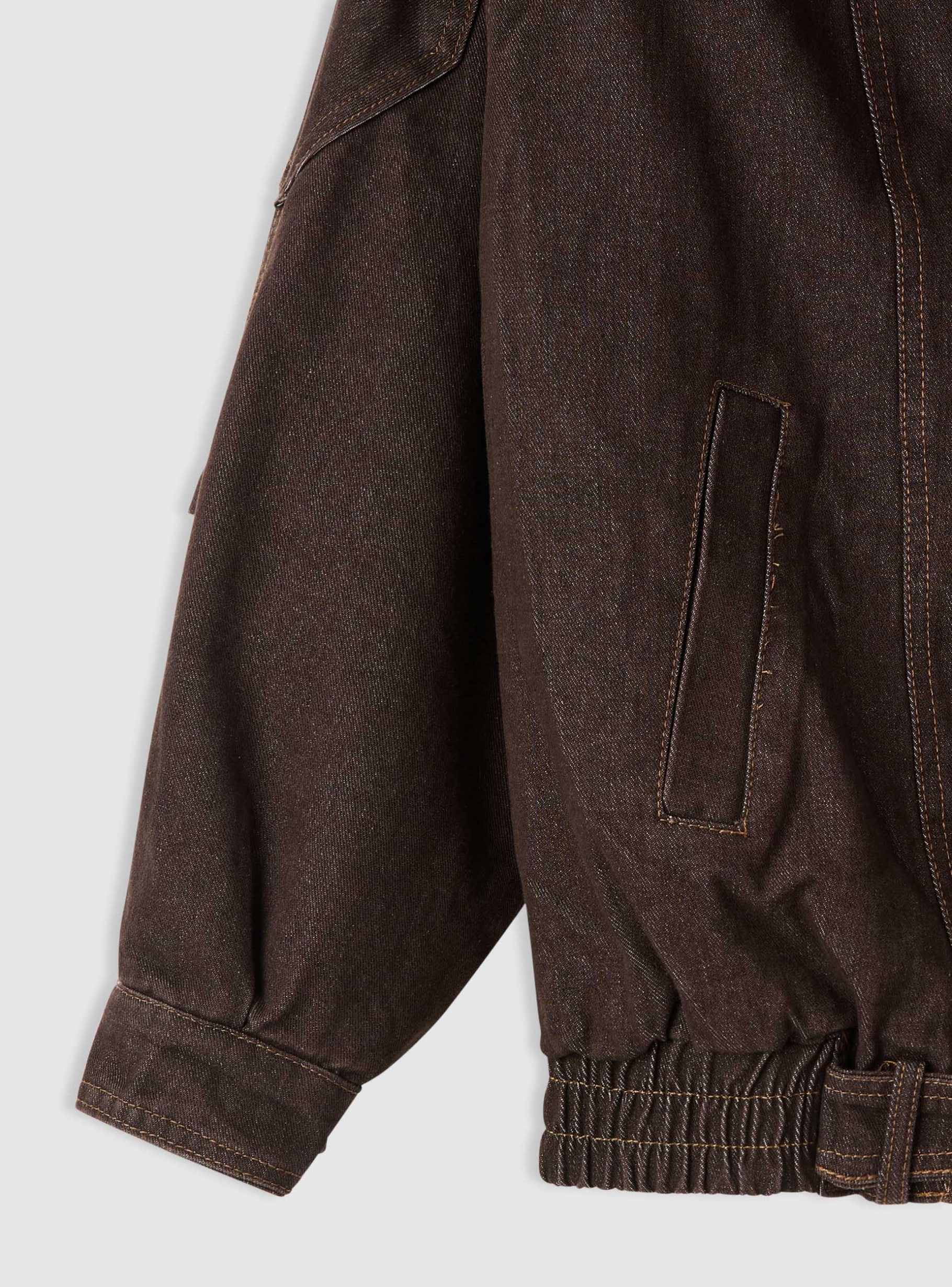 Veste bomber avec ceinture et col doux Marron - Achetez en ligne ...
