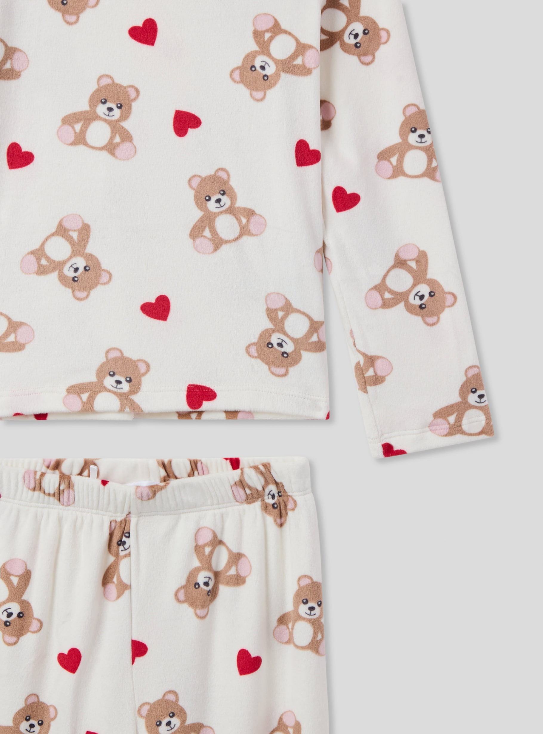 Set pigiama con orsetti e cuori Var bianco lana - Acquista Online | Terranova