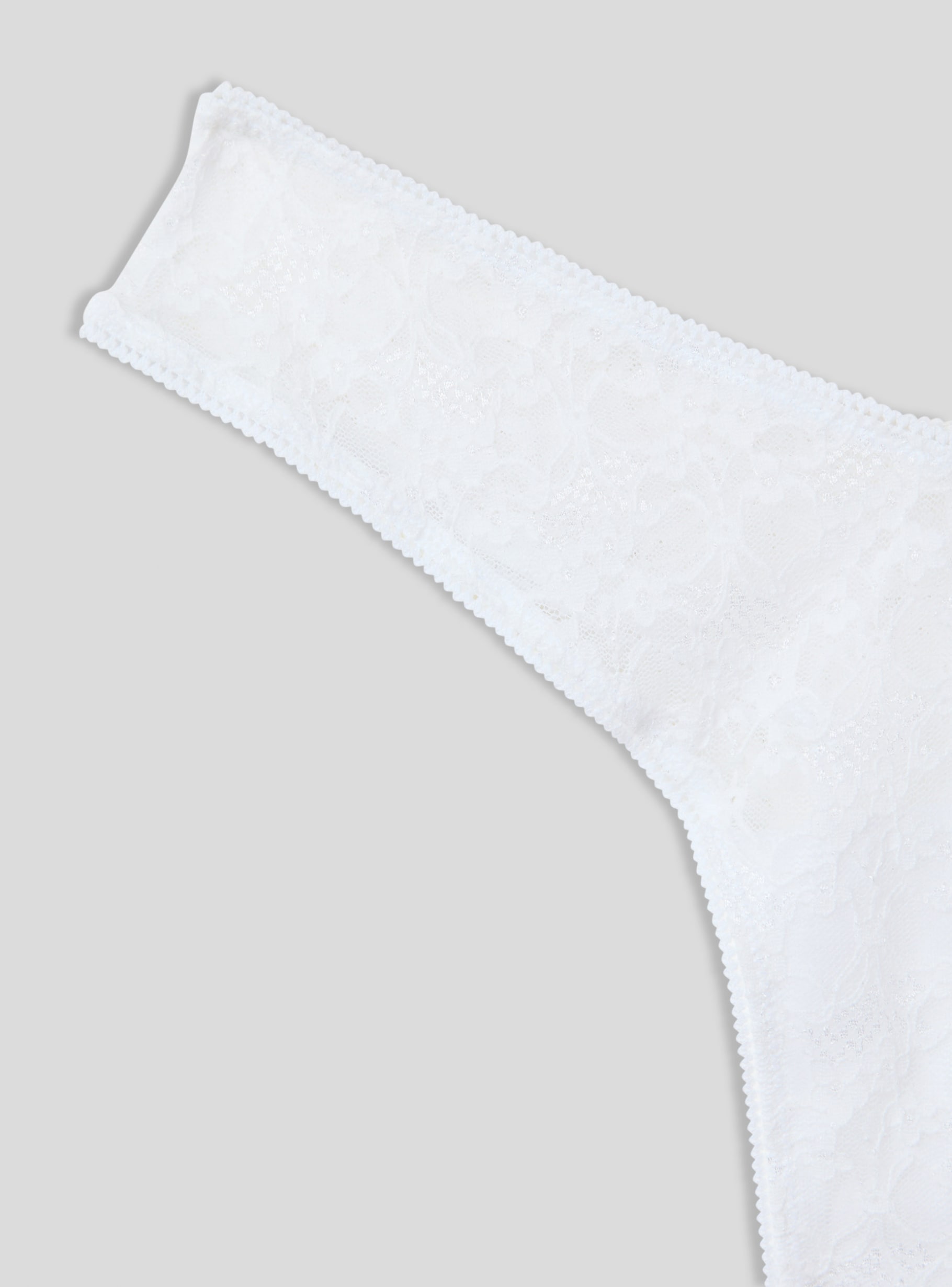 Var Optisch Weiß Pack mit 2 V-Form Brasilianer Slips aus Spitze | Terranova