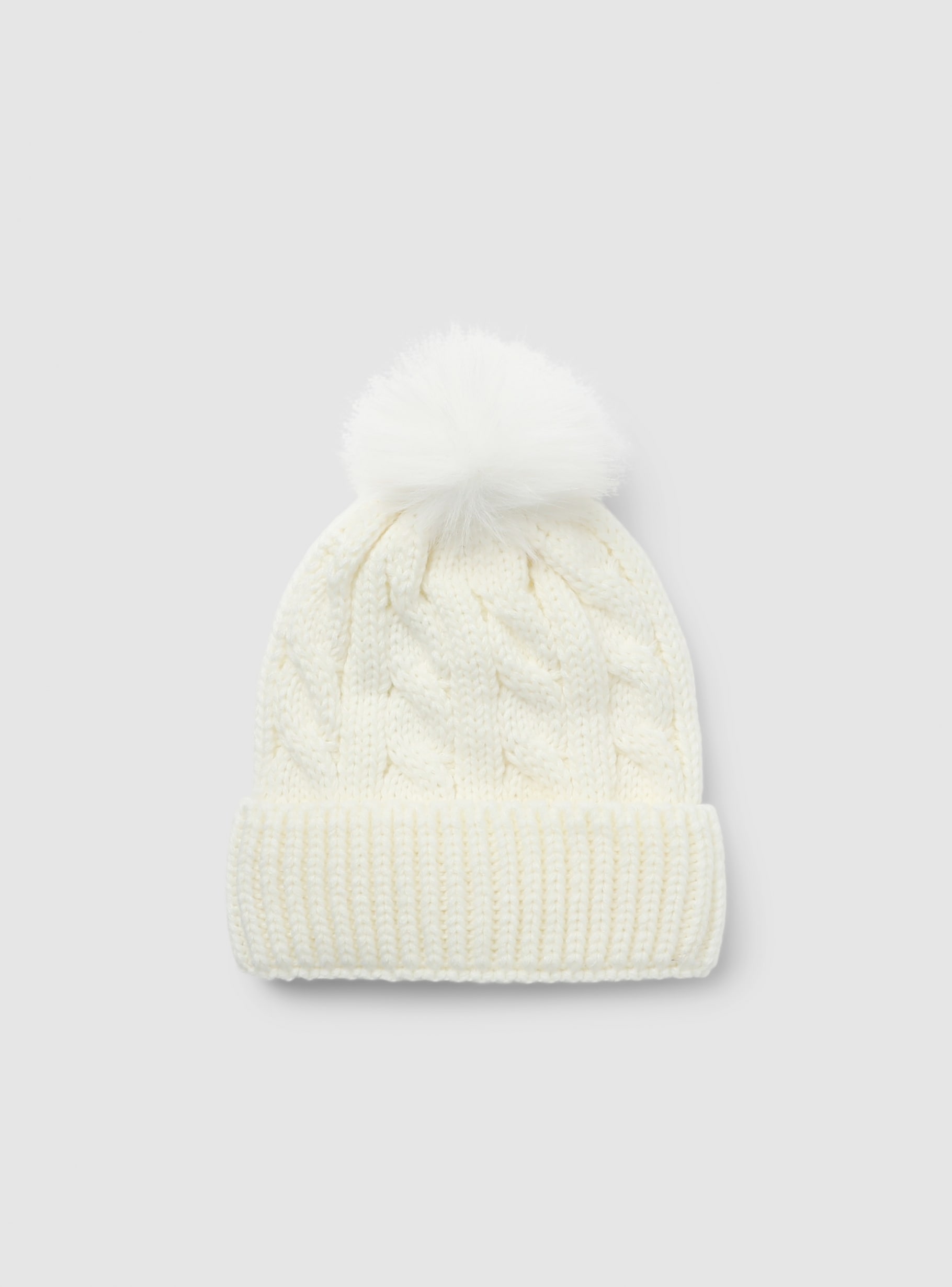 Berretto a treccia con pompon Bianco lana - Acquista Online | Terranova